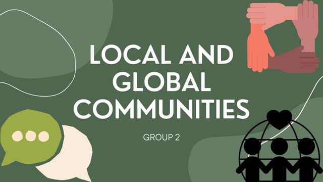 Local And Global Communities Pdf