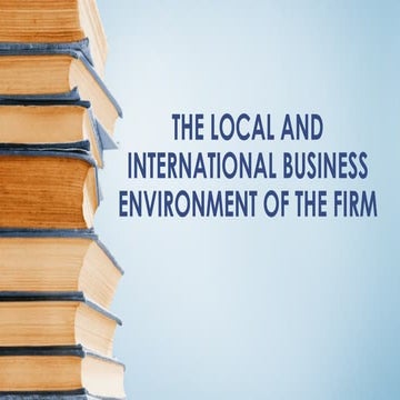 local and international business environment in organization and ...
