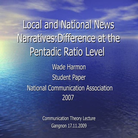 Local And National News Narratives Pentad 2 | PPT