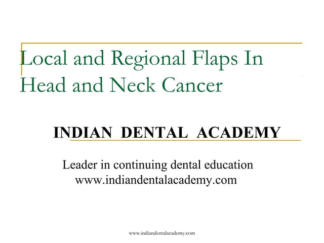 Latissimus dorsi flap for reconstruction in head and neck deffects | PPTX