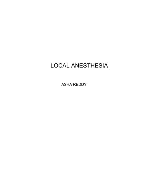 LOCAL ANESTHESIA.pdf | Chemistry | Science