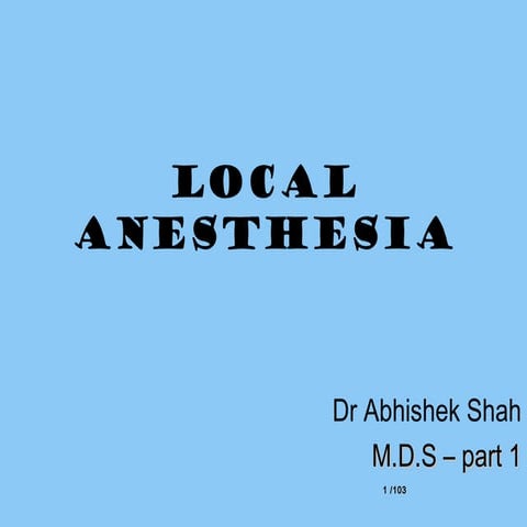 Mechanism of local anesthesia | PPTX