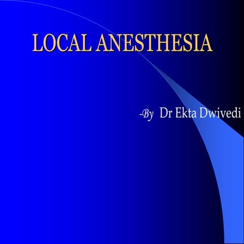 Local anesthesia | PPT