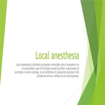 Local anesthesia | PDF | Brain and Nervous System Disorders | Diseases ...