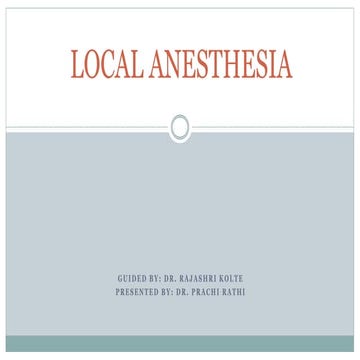 local anesthesia: Uses, Types, Side effects and Safety | PPTX