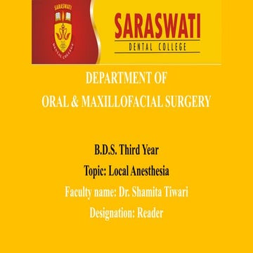 Mechanism of local anesthesia | PPTX