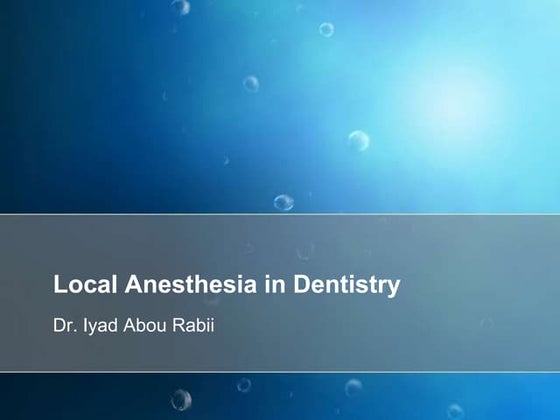 Mandibular Anesthesia : Inferior alveolar nerve block | PPT