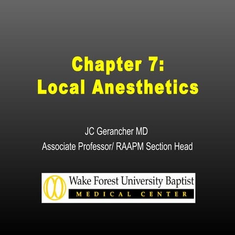 Local anesthetics for Regional Anesthesia | PPT | Brain and Nervous ...