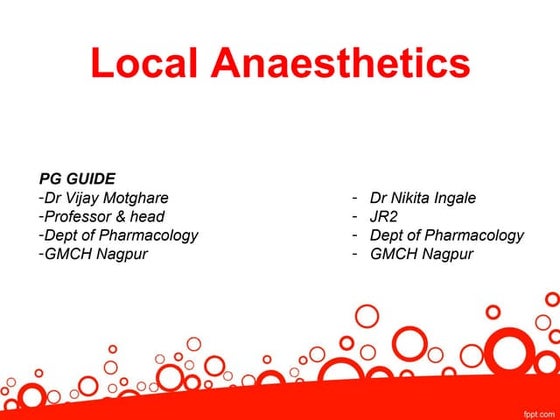 Local anaesthetics | PPT