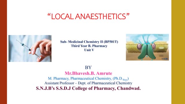 Local anaesthetics | PPTX