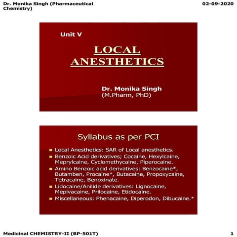 Local anaesthetics | PPTX