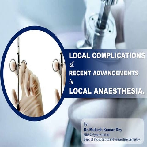 Complications of Local anesthesia (part I) for B.D.S & M.D.S | PDF