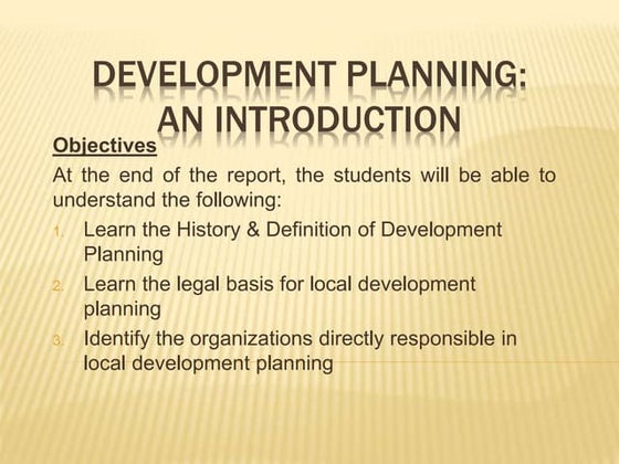 Local Development Planning | PPT
