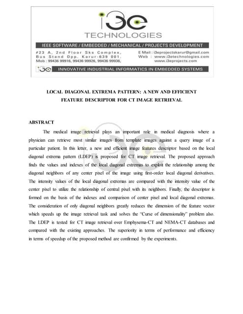Local Diagonal Extrema Pattern A New And Efficient Feature Descriptor For Ct Image Retrieval Pdf