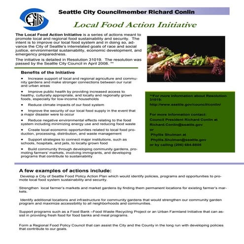 The Puget Sound's Food Policy Councils - From City to State - Local ...