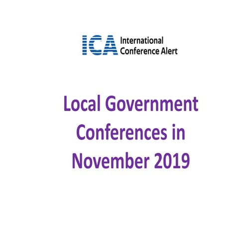 Local Government Conferences in November 2019 | PPT