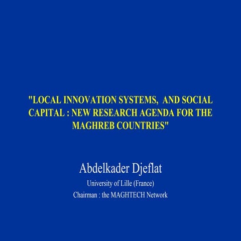 Local innovation system and social capital | PPT