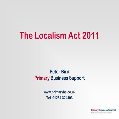 Localism Act 2011 Housing Overview Pb Ppt