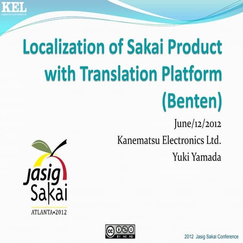 Localization of Sakai product with translation platform Benten | PDF