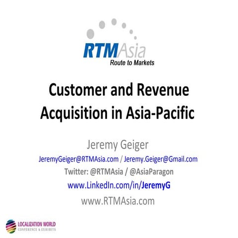 Sales Strategy for Asia-Pacific Expansion for Software / Internet ...