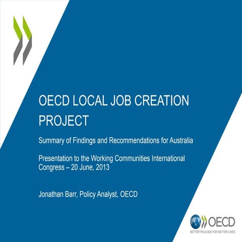 Local job creation - Summary of findings and recommendations for ...