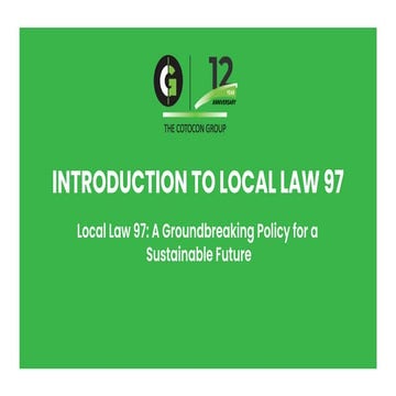 Local Law 97: A Groundbreaking Policy for a Sustainable Future | PDF