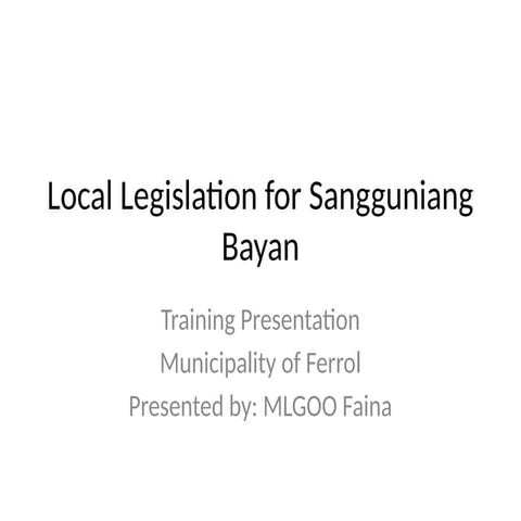 Local Legislative Process | PPTX