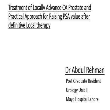 Locally Advanced Prostate Cancer Pptx