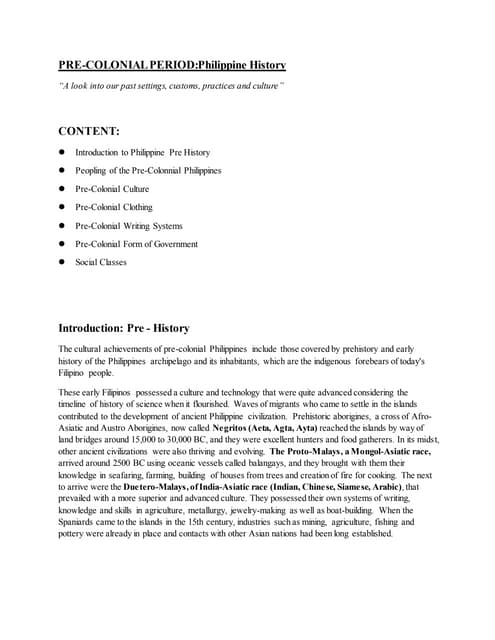 Pre colonial-period | PPTX