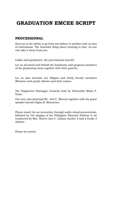 INTRAMURALS 2024-2025 EMCEE SCRIPT OPENING | DOCX