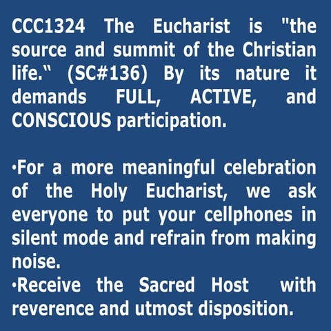 Slideshow presentation for the mass guide | PPTX