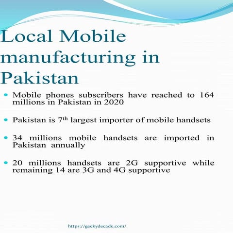 Local mobile manufacturing in pakistan | PPTX