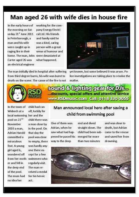 Local newspaper front page layout, worrddd | DOCX