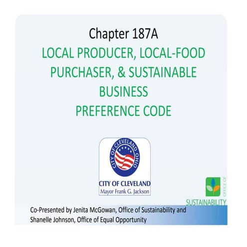 Big Ideas for Small Business: Local Purchase Presentation CWRU DRAFT | PDF