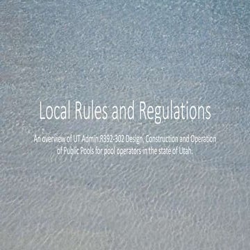 Local rules and regulations | PPTX | Bath and Shower | Personal Care