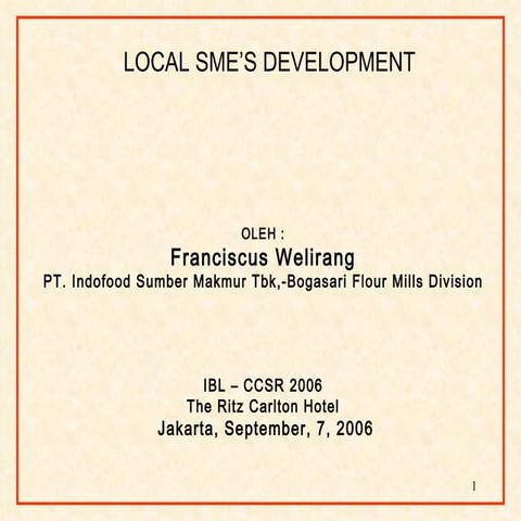 Local SME's Development | PPT