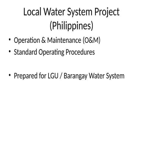 Strengthening Sustainable Local Water Supply Systems in the Philippines ...