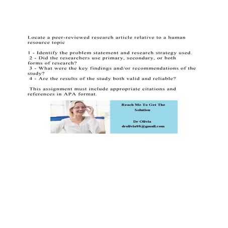 Locate a peer-reviewed research article relative to a human reso.docx