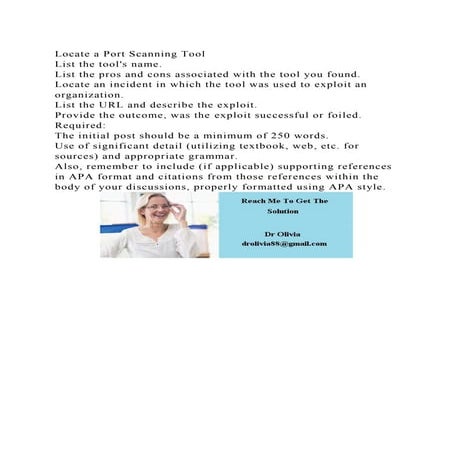 Locate a Port Scanning ToolList the tools name.List the pros an.docx