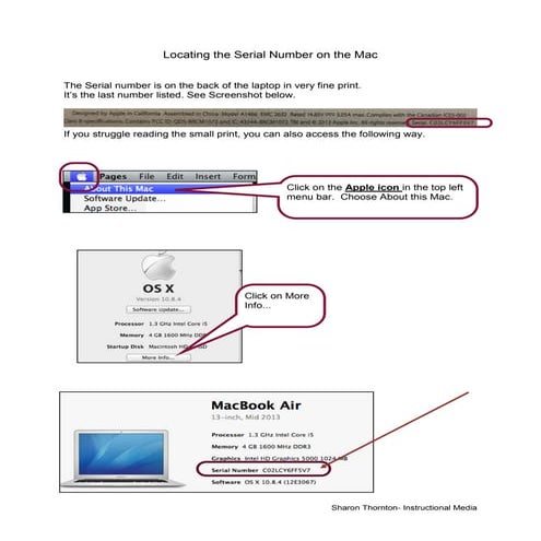 Locate serial number on MacBook Air | PDF