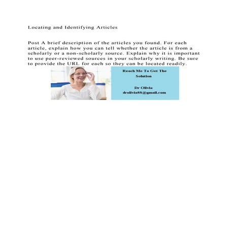 Locating and Identifying Articles Post A brief description of .docx