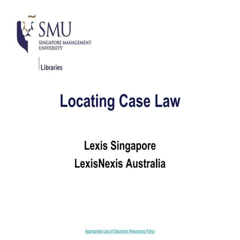 Locating case law on lexis | PPT