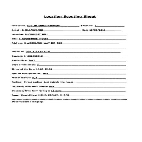 Location scout-form ben's house | DOCX