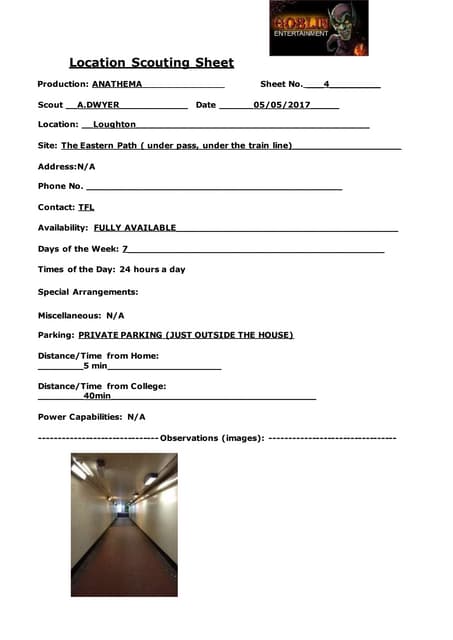 Location scout-form sammyschalet | PDF