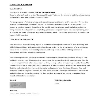 Location Contract | PDF