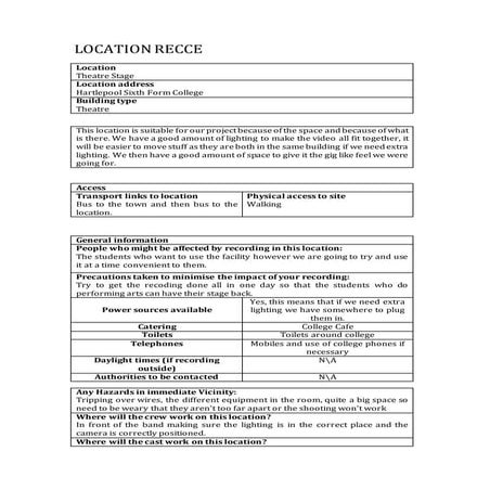 Location Recce 3 | PDF