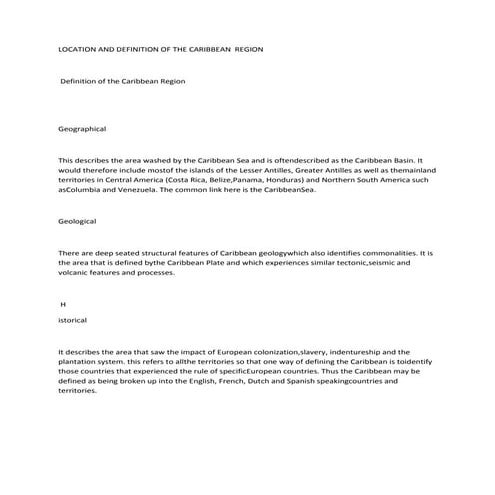 Definitions of the caribbean | PPTX