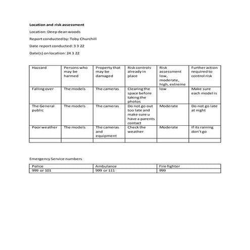 Location and risk assessment.docx