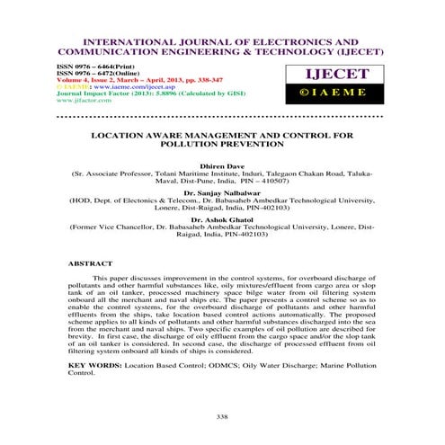 Location aware management and control for pollution prevention | PDF