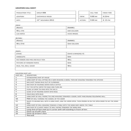 Location call sheet template 1-3 | DOC